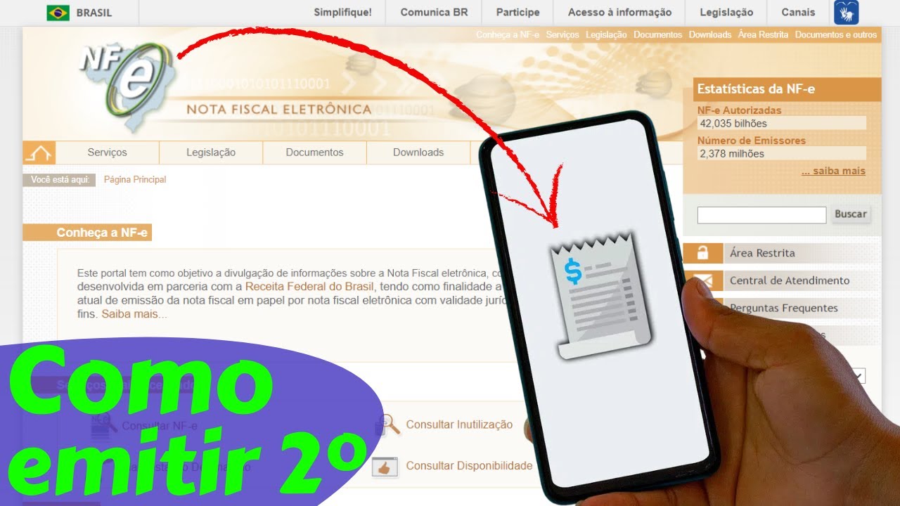 Como emitir segunda via de Nota fiscal pela internet - YouTube