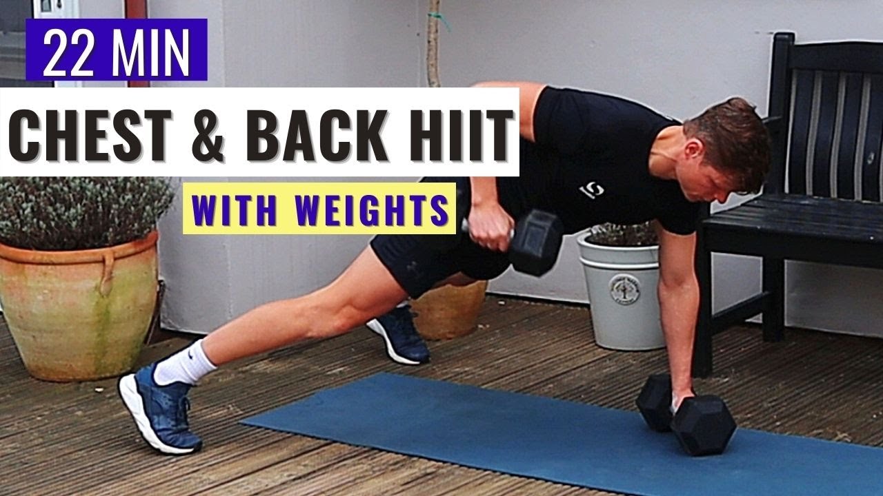 Day 16 CHEST AND BACK HIIT Workout At Home - With Dumbbells - YouTube