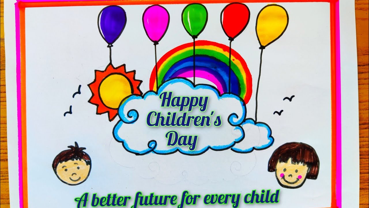 children's day drawing easy /a better future for every child poster ...