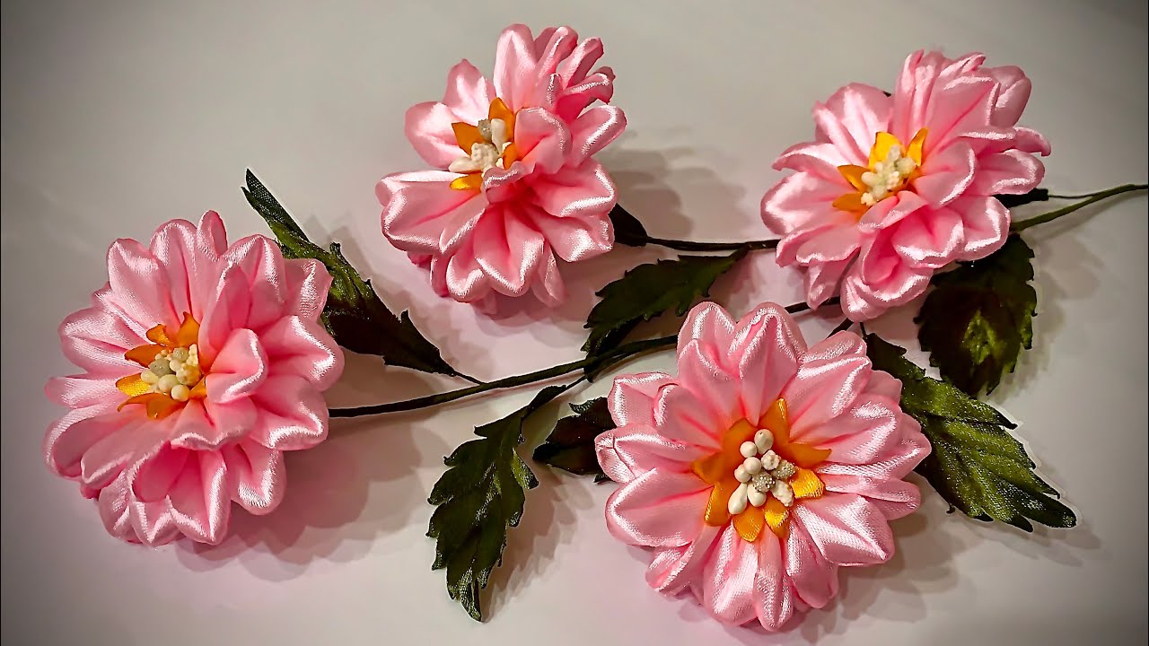 DIY Ribbon Flowers - How to make Ribbon Flowers - YouTube