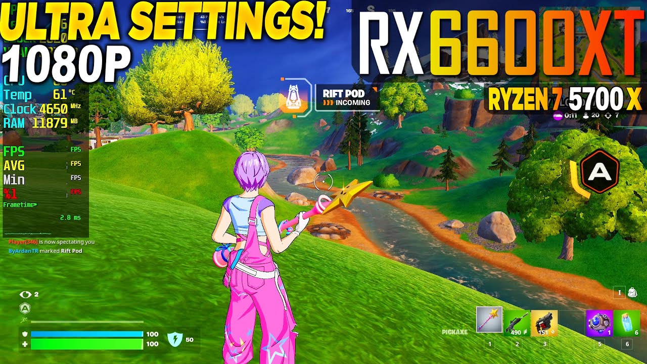Fortnite Chapter 6 Season 4 RX 6600 XT + Ryzen 7 5700x - 1080p ...