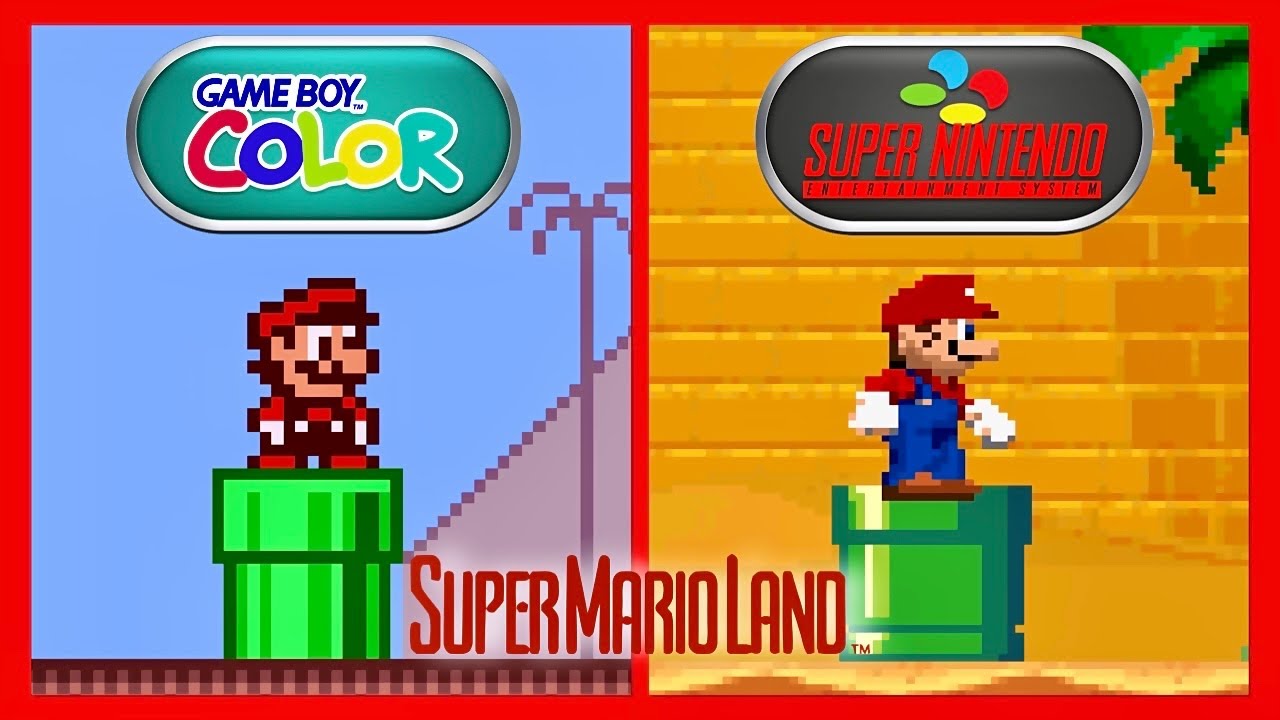 Super Mario Land - Game Boy Color Vs. Super Nintendo - YouTube