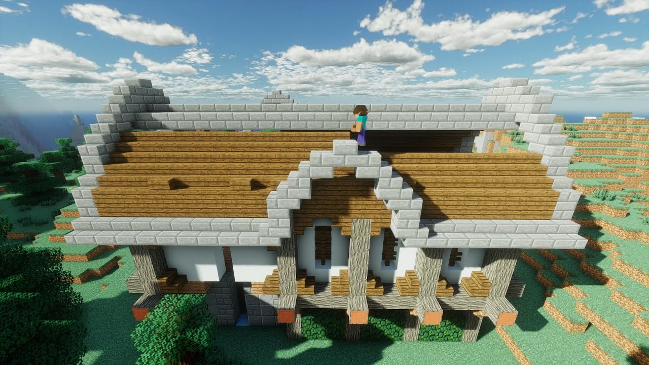 Huge FARMHOUSE. Fun builds in Minecraft REVOLUTIONISES ideas - YouTube