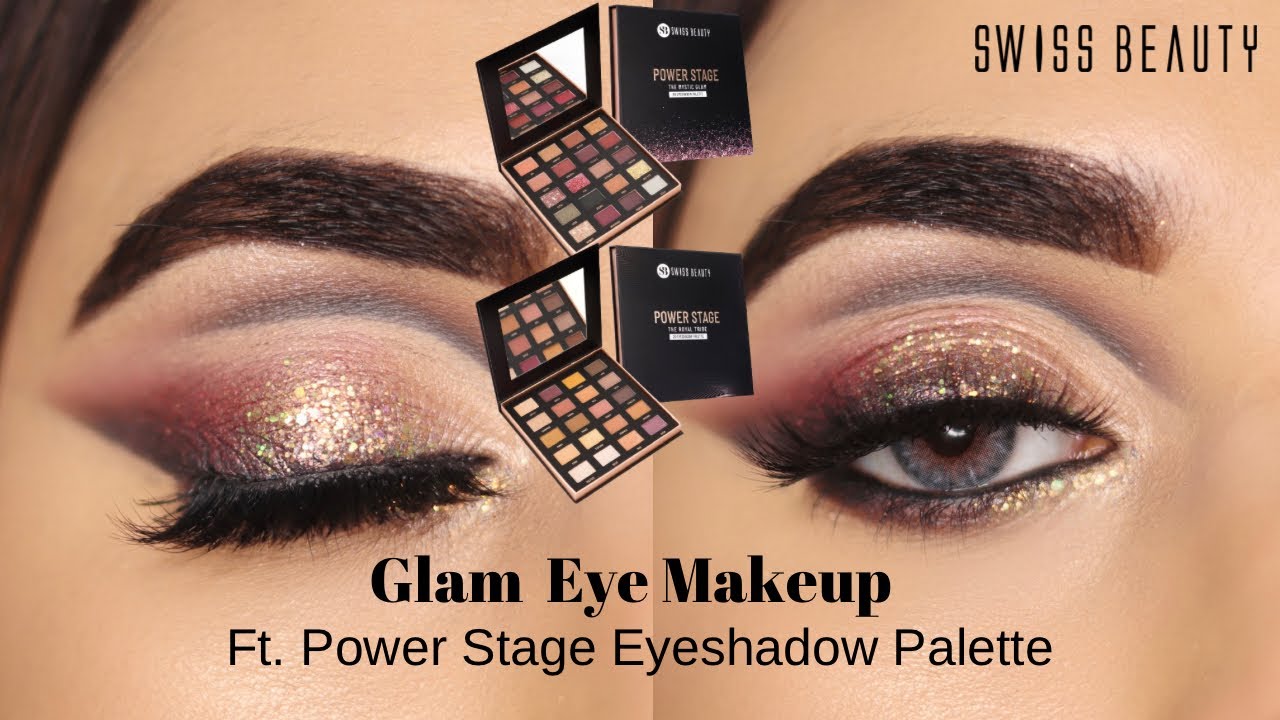 Glam Eye Makeup Using NEW Power Stage Eyeshadow Palettes From Swiss ...