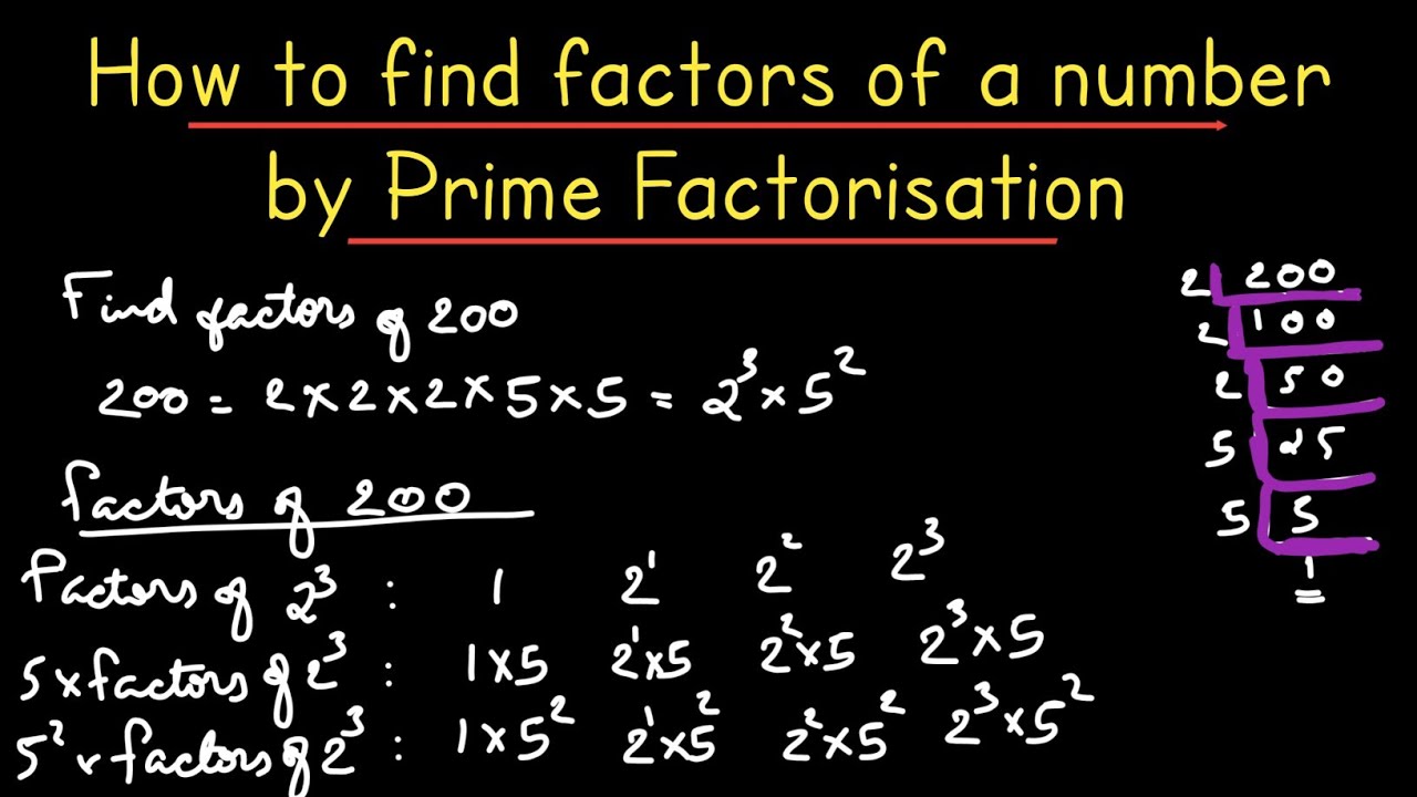 how to find factors of a number by prime factorization - YouTube