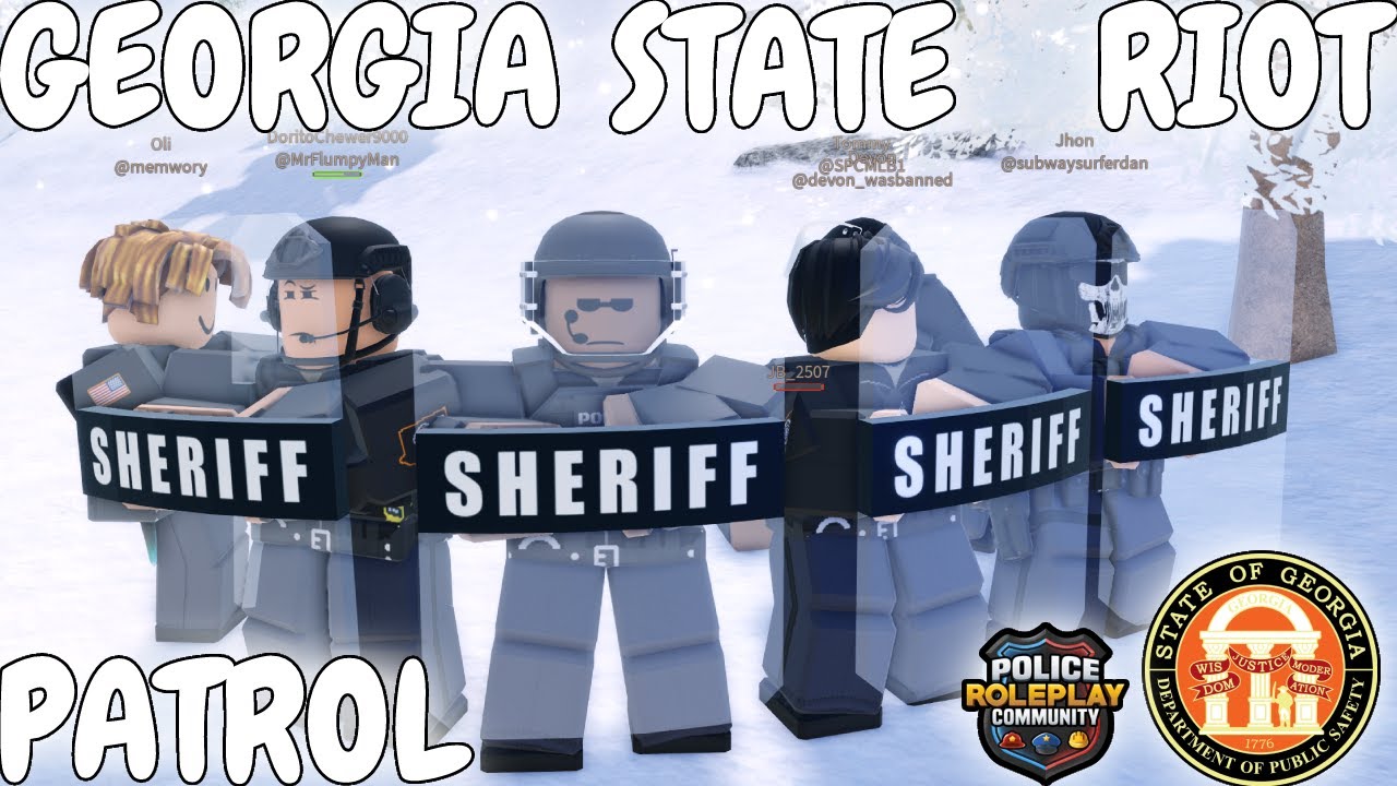 GEORGIA STATE PATROL RIOT LINE!! Roblox ERLC - YouTube
