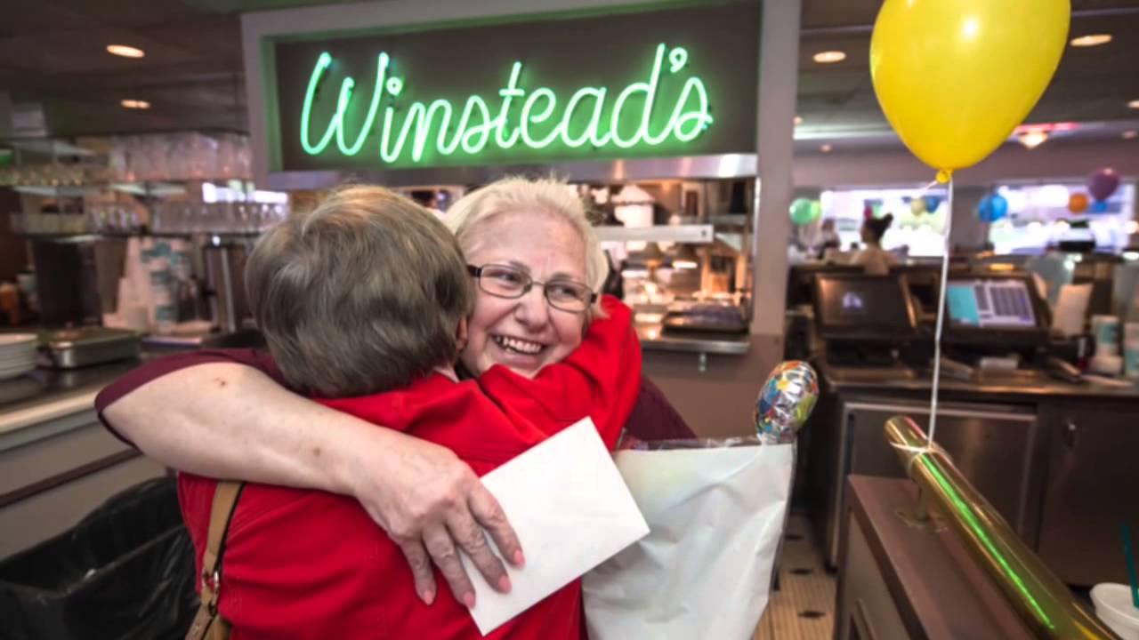 Fifty years of waitressing at Winstead's - YouTube