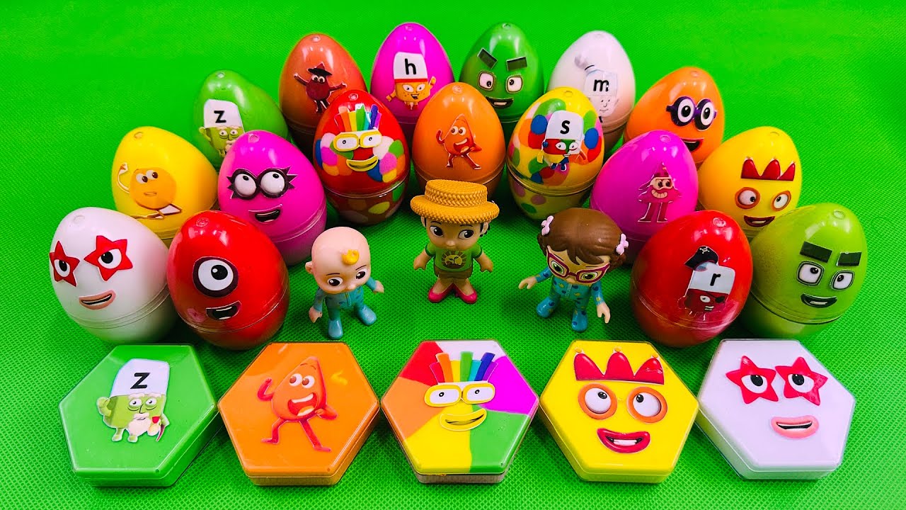 Colorful Numberblocks Dinosaur Eggs 🌈 Filled with Rainbow SLIME – ASMR ...
