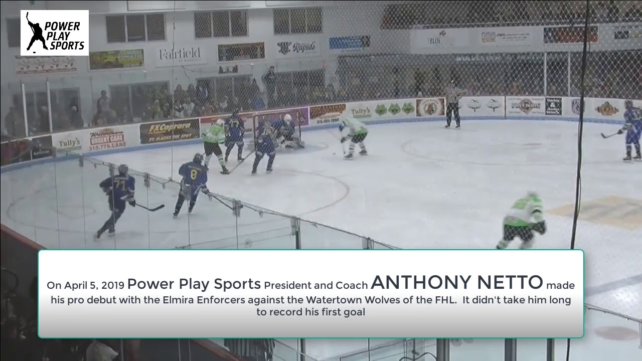 Anthony Netto Pro Debut with Elmira Enforcers vs. Watertown Wolves ...