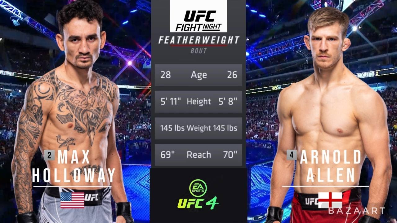 MAX HOLLOWAY VS ARNOLD ALLEN FULL FIGHT UFC ON ESPN 44 - YouTube