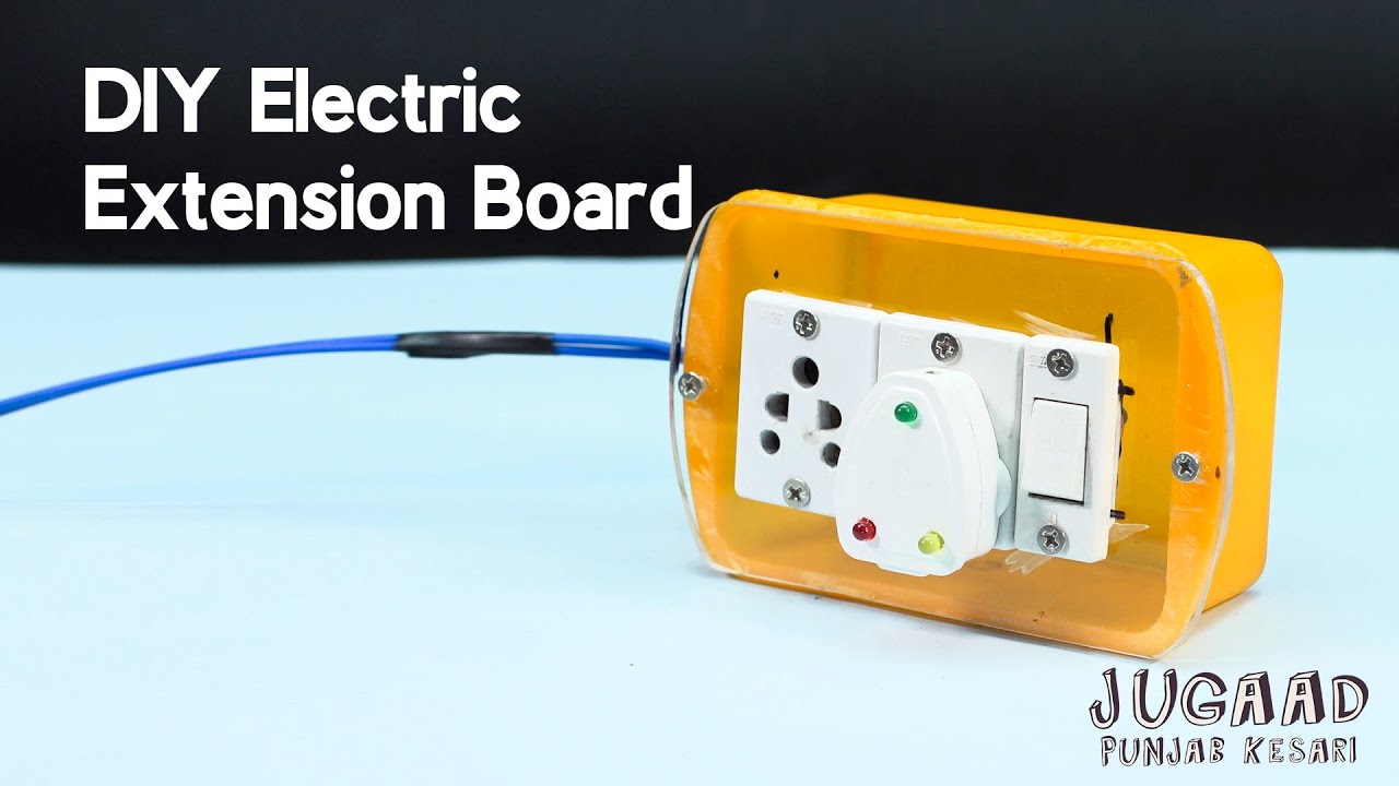 Homemade Electric Extension Board Using Plastic Box - YouTube