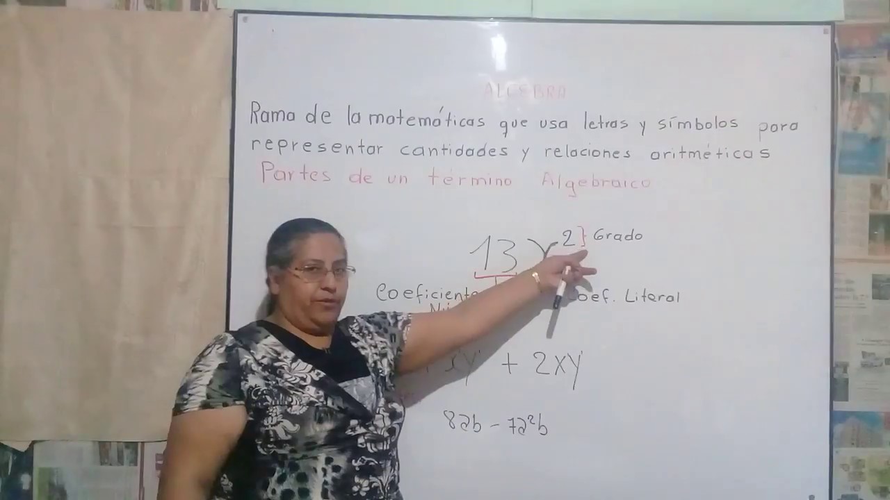 PARTES DE UN TÉRMINO ALGEBRAICO - YouTube