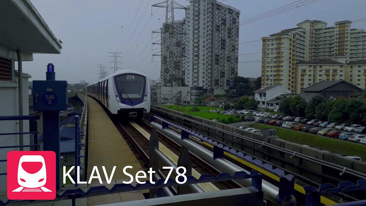 LRT KELANA JAYA LINE KLAV SET 78 ARRIVING AT ASIA JAYA STATION - YouTube