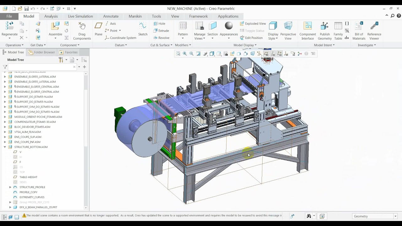 Design Framework machine in Creo - YouTube