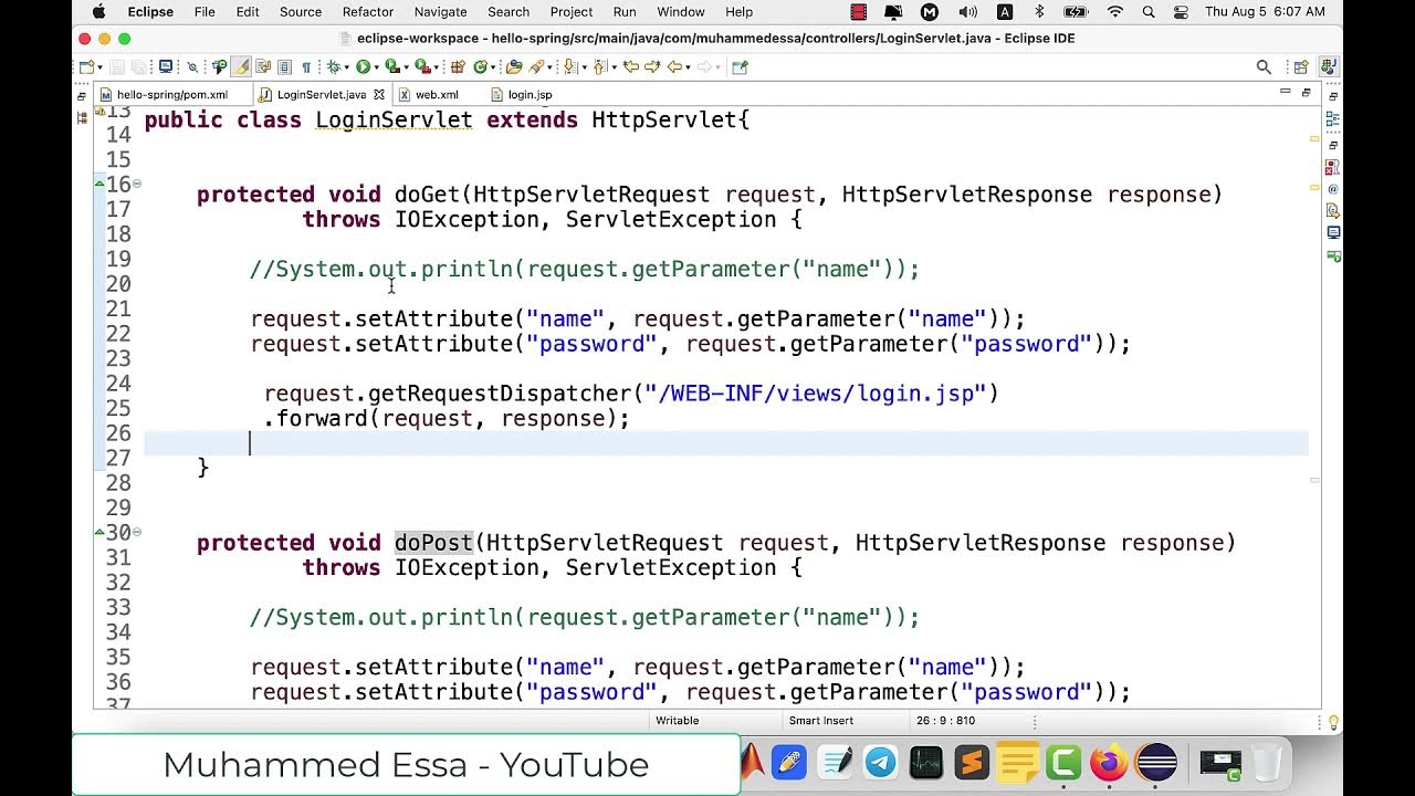 5 JAVA Spring Framework doPost & Form HttpServletRequest - YouTube