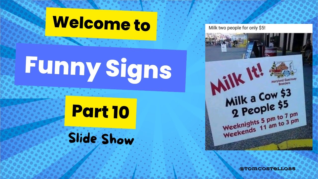 Funny Signs 10.0: A Slideshow Video with an AI Introduction - YouTube
