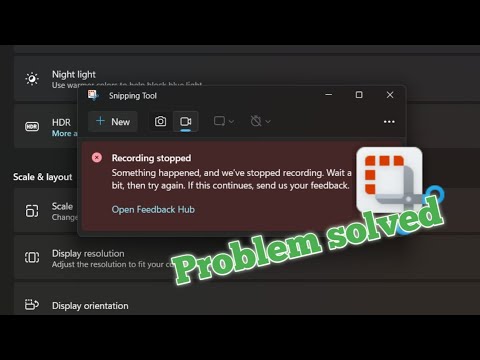 Fixed Snipping Tool Recording stopped Problem for windows 10, 11 - YouTube