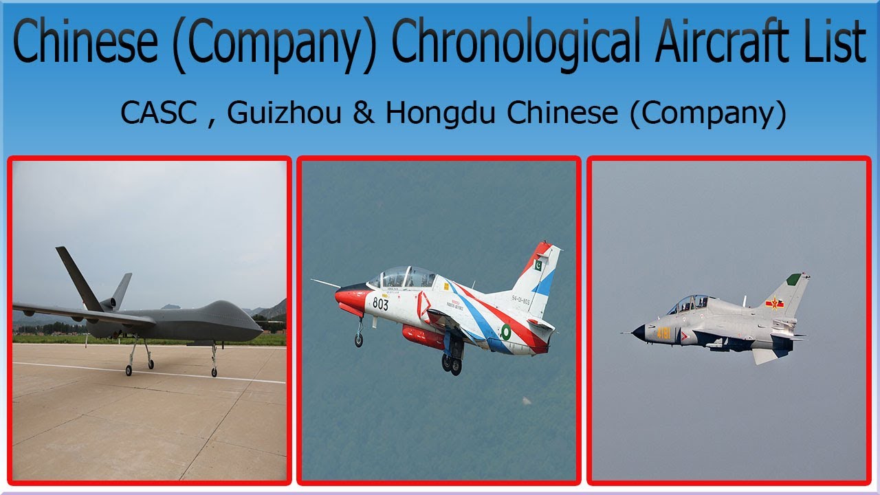 Guizhou , Hongdu And CASC (Company) Chronological Aircraft List - YouTube