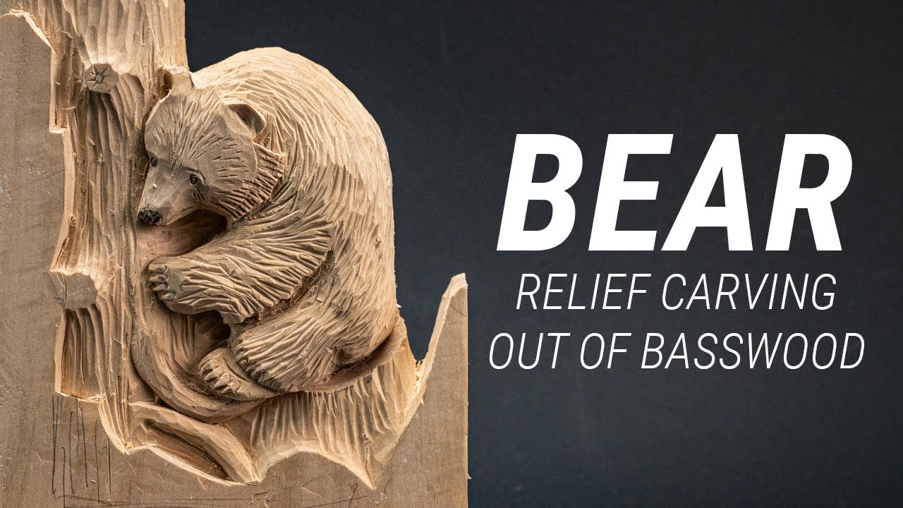 Bear Relief Carving Out of Basswood - YouTube