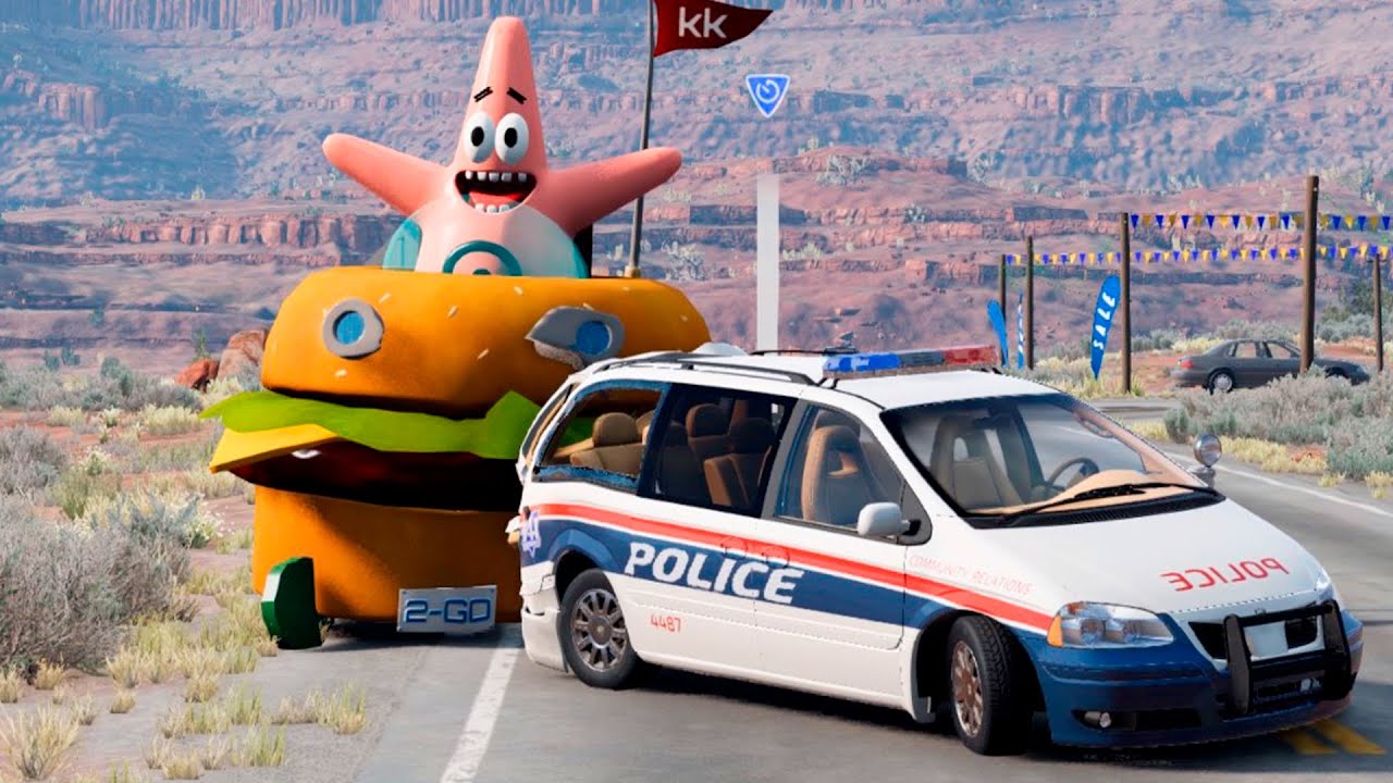Funny PATRICK STAR Police Chase BeamNG Drive / BeamNG Drive Mods ...