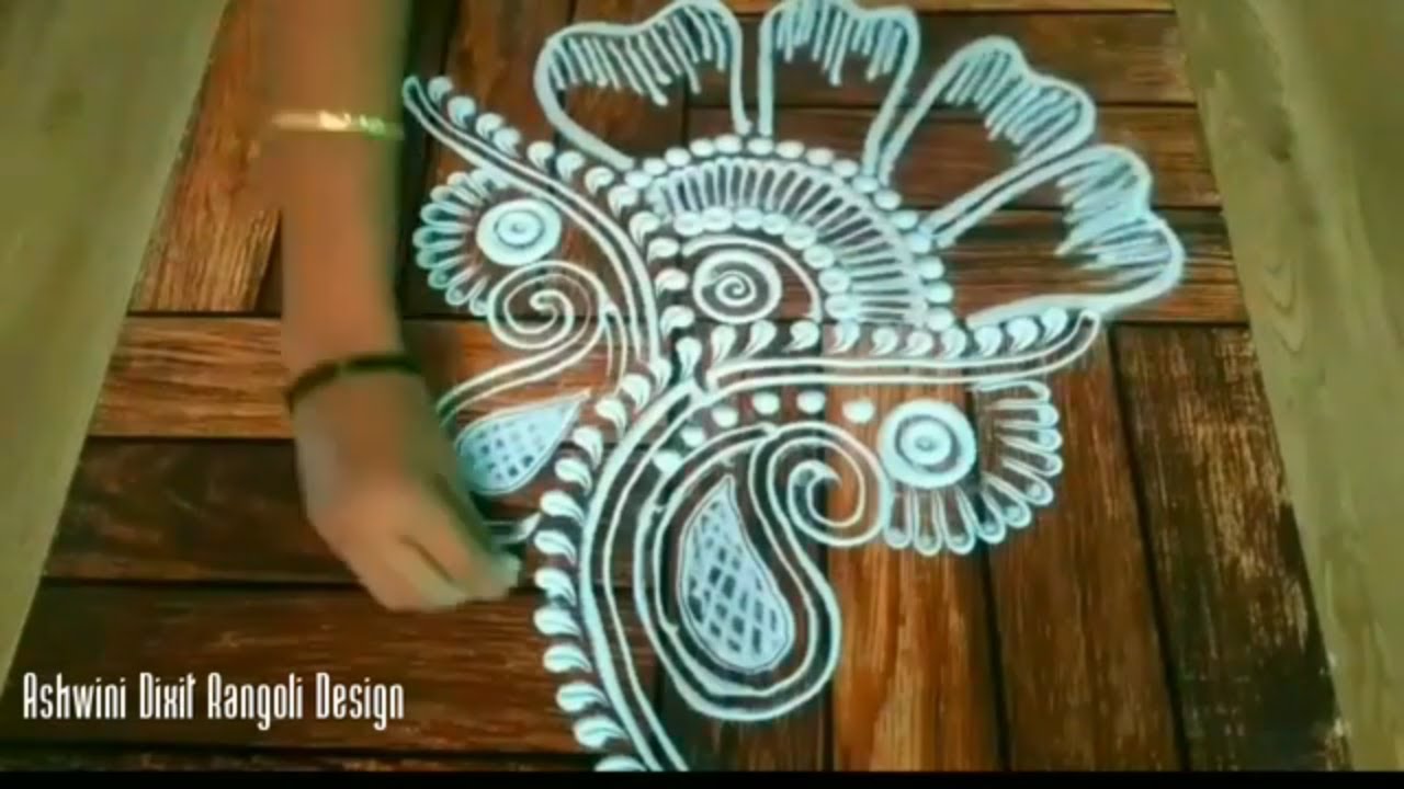 Quick simple and Easy freehand Rangoli Designs without colours ...