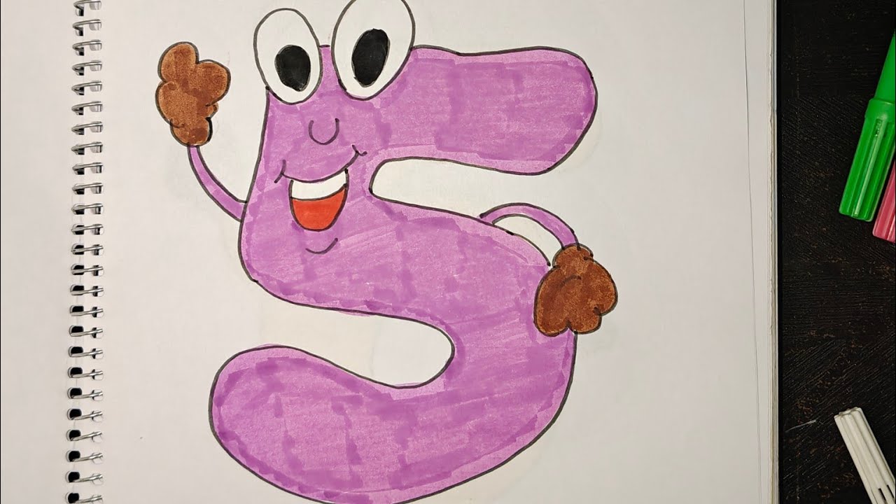 Easy Number 5 Drawing | Creative Art Idea for Kids | Turn Number 5 into ...