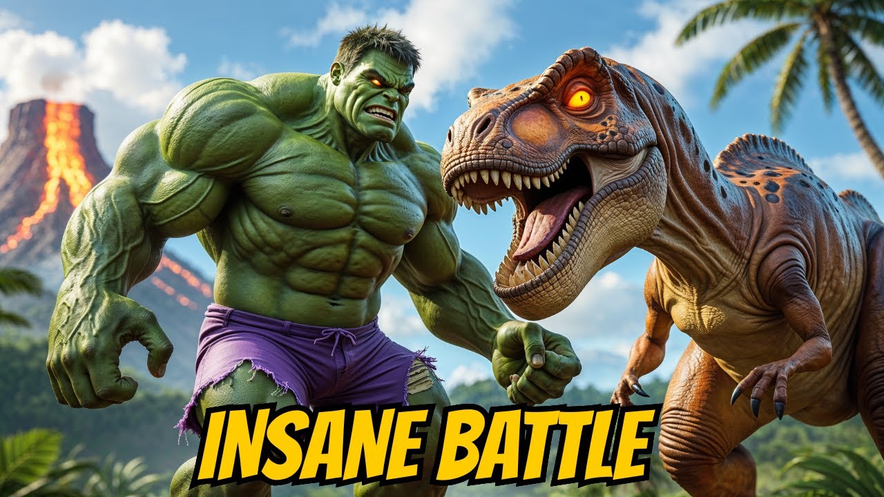 HULK vs T-REX | Epic Jungle Battle - YouTube