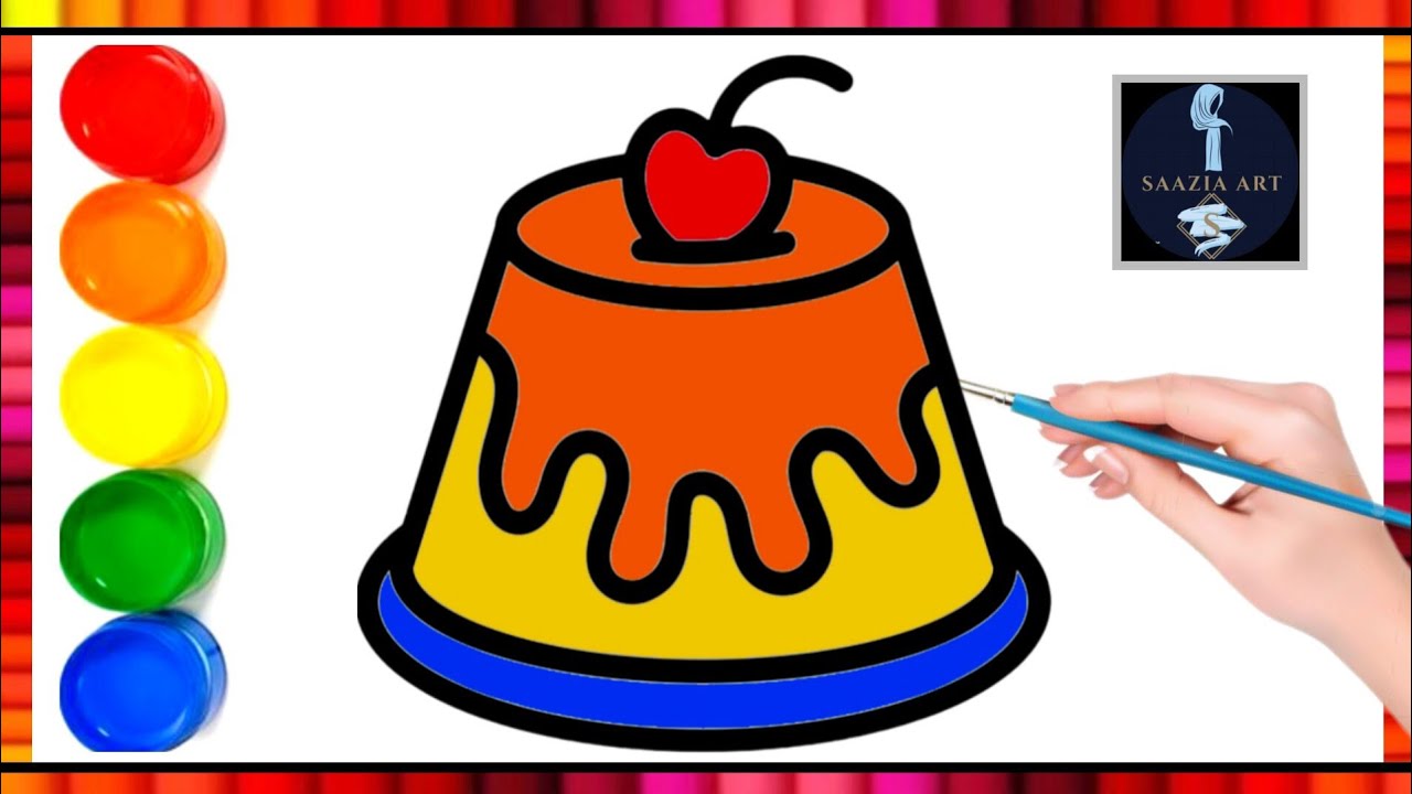 cute pudding 🍮drawing for kids & doodler|Pudding drawing easy |Pudding ...