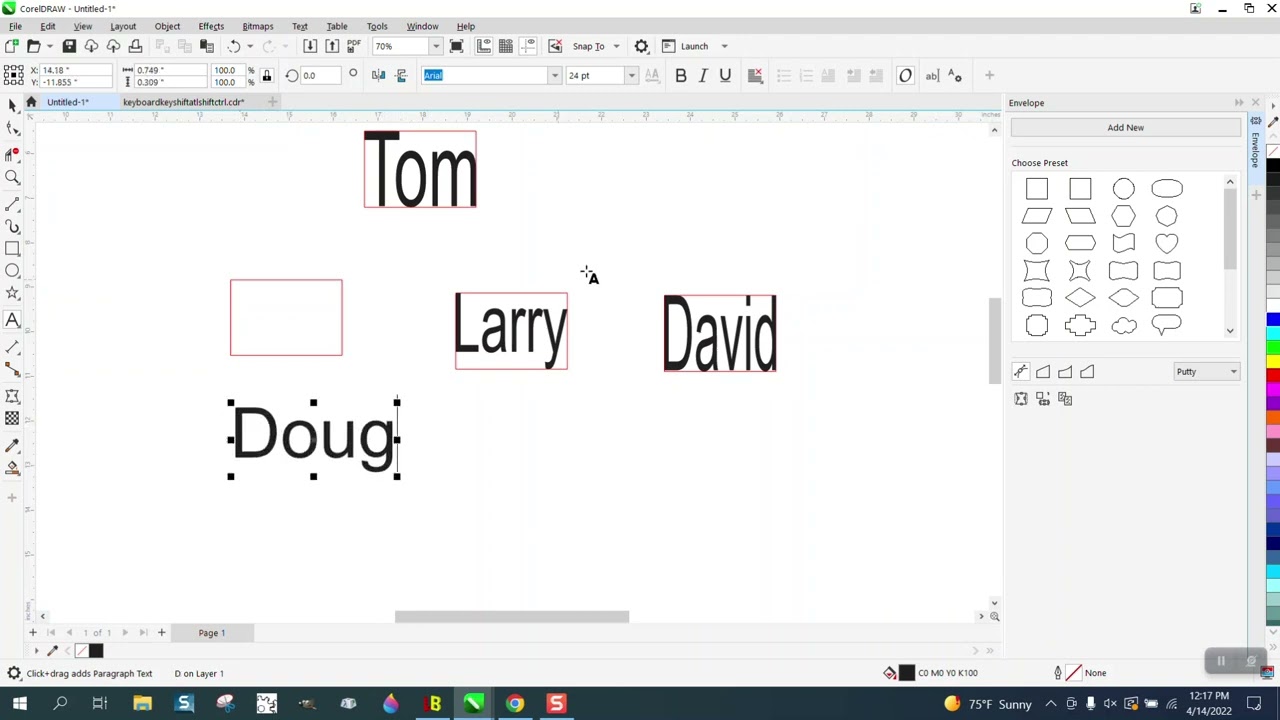 Corel Draw Tips & Tricks Make all name the same size - YouTube