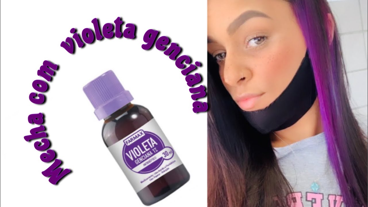 Como fazer: Mecha roxa ( violeta genciana) - YouTube