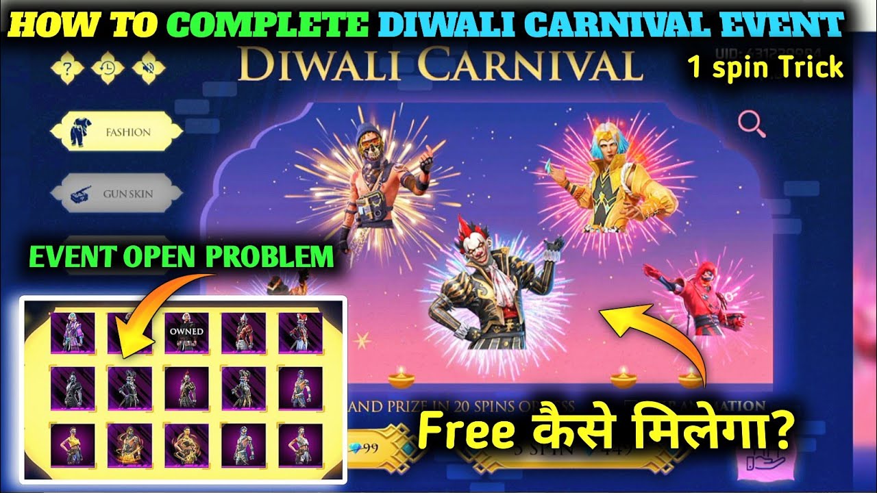 HOW TO COMPLETE DIWALI CARNIVAL NEW EVENT FREE FIRE TODAY||FREE FIRE ...