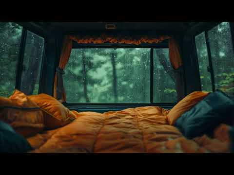 Yağmurlu bir havada ormanda arabada geceyi geçirmek - Rahatlamak için ASMR | DOĞA ASMR 🌿😴🎧