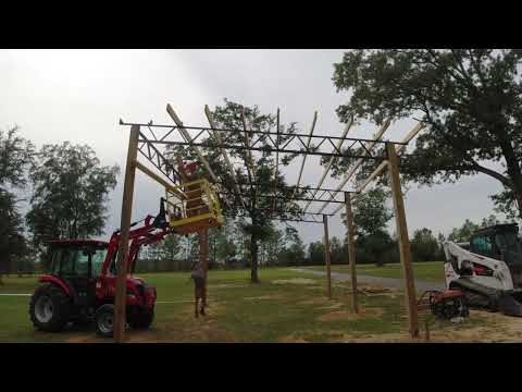 My Tractor almost doesn't lift high enough to build this lean to! - YouTube