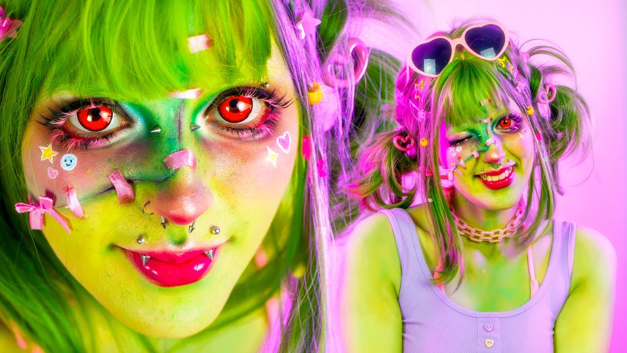 Zombie Girl Makeup 🧟‍♀️🩷 - YouTube