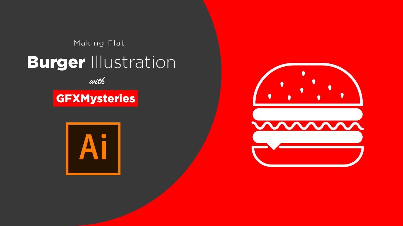 Burger Illustration in Adobe Illustrator | Making Flat Burger in ...
