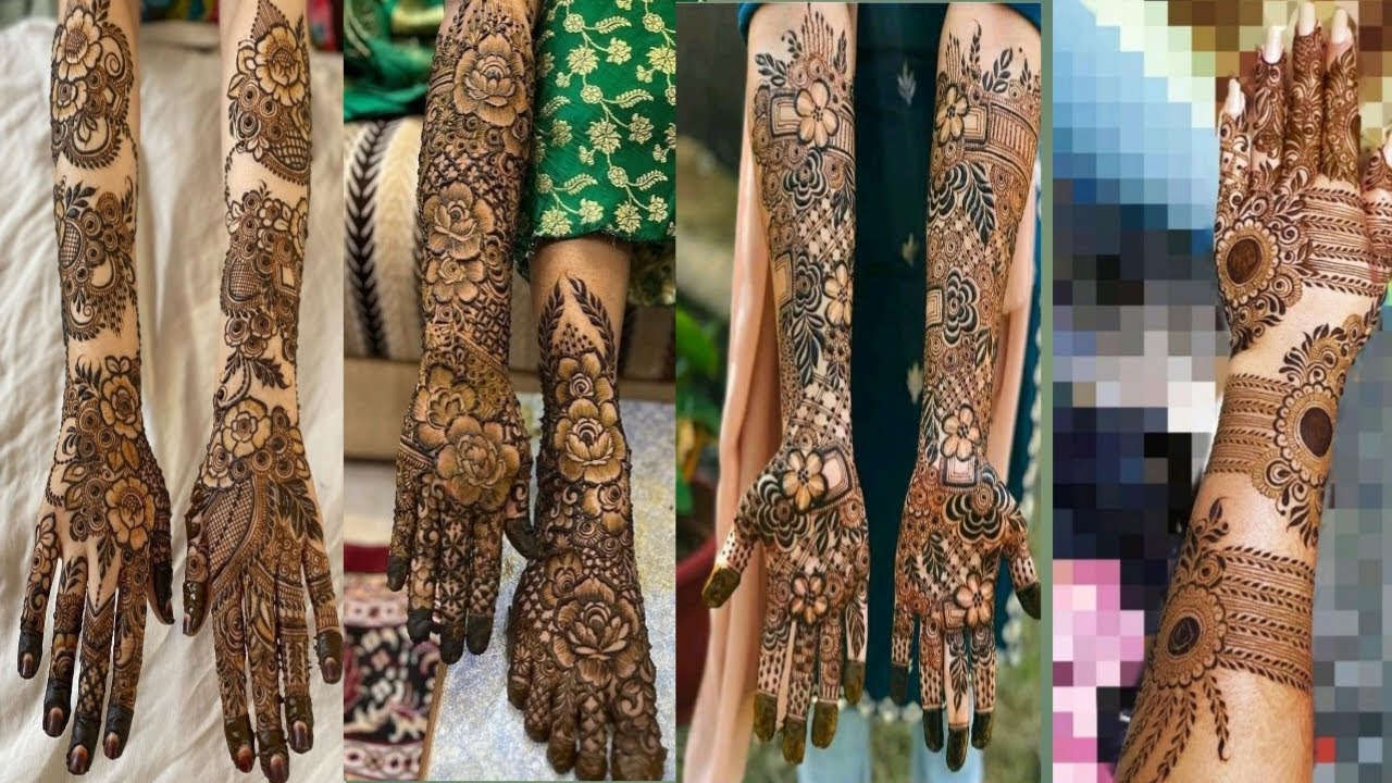😍🤩🤩most beautiful back and front full hand mehandi design ! bhari hui ...