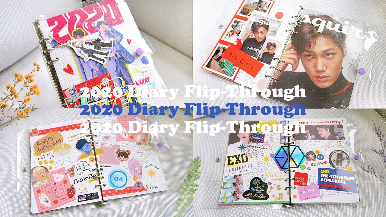 2020 Diary Flip-Through | Fan Café Goods, Magazine Scraps, etc. - YouTube