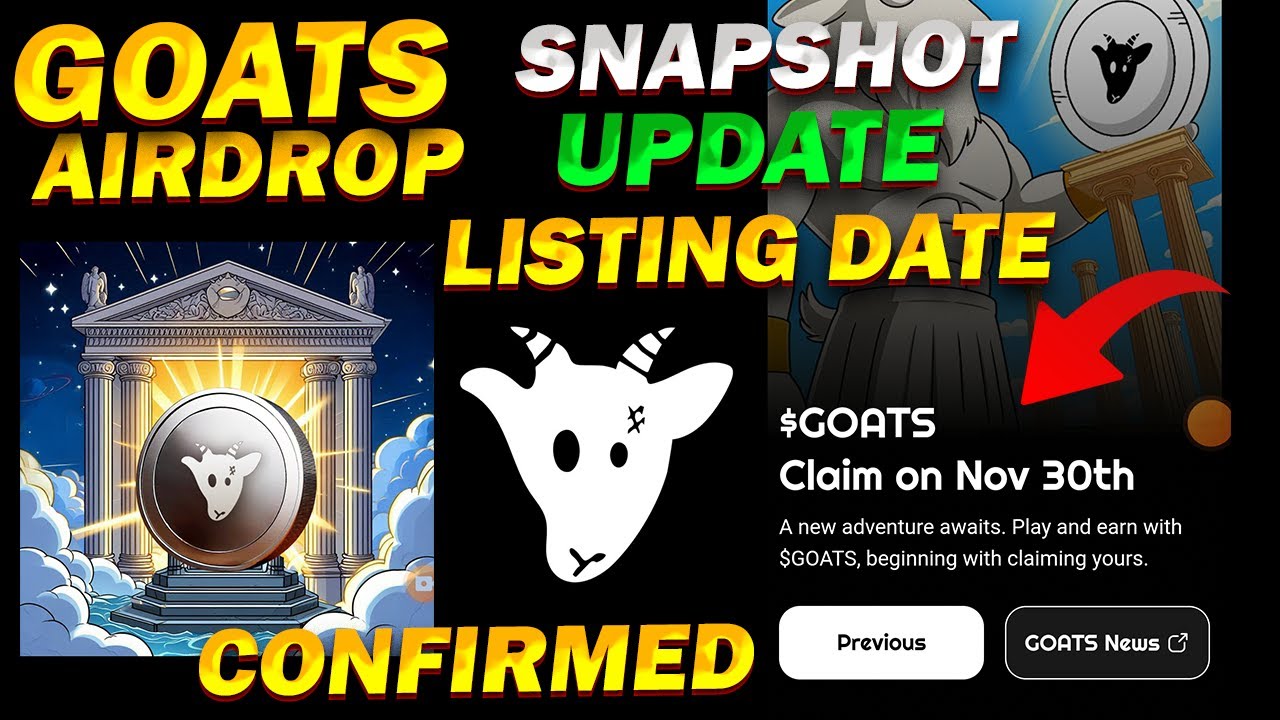 Goats Airdrop Snapshot Update | Goats Airdrop Listing Date - YouTube