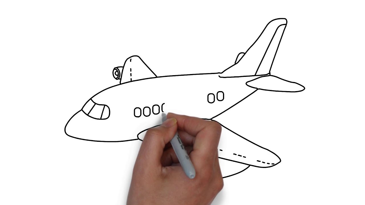 Como Dibujar un Avión Paso a Paso Facil para Niños Video Tutorial - YouTube