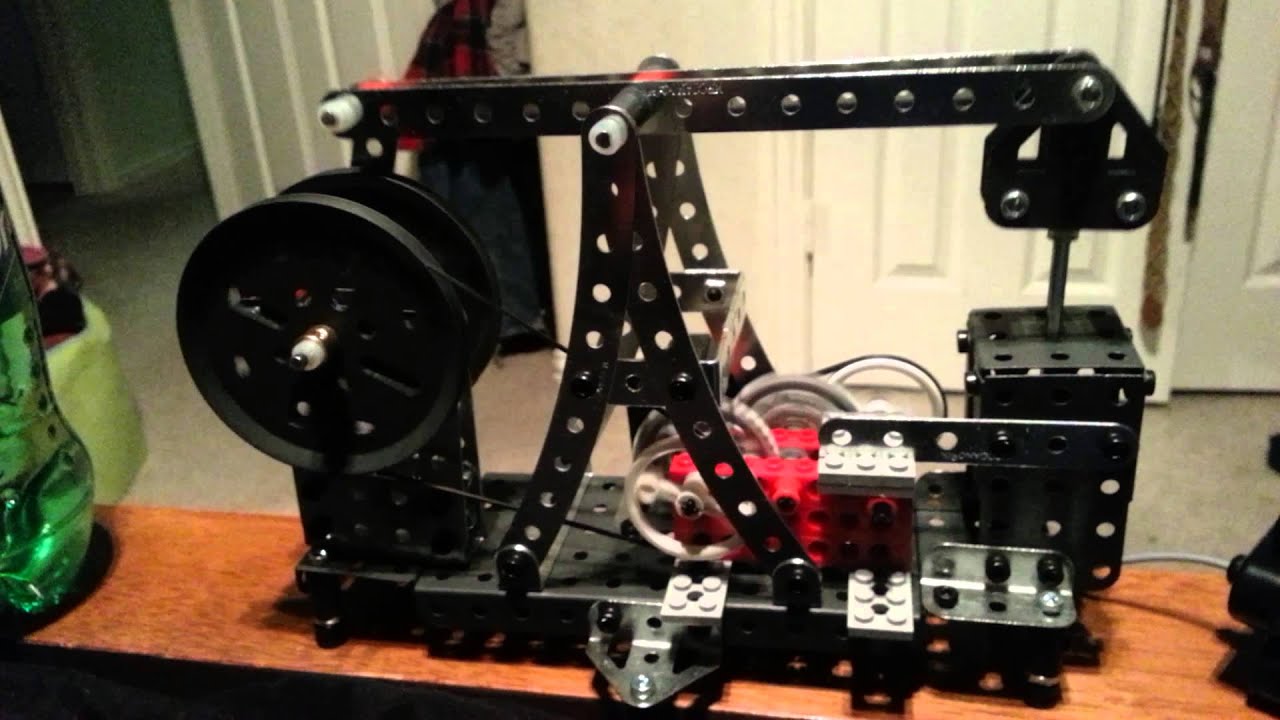 Erector set and lego oil derrick - YouTube