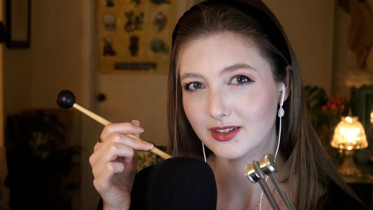 ASMR Gentle Tuning Fork Vibrations & Mic Scratching (No Talking) 1 HR - YouTube