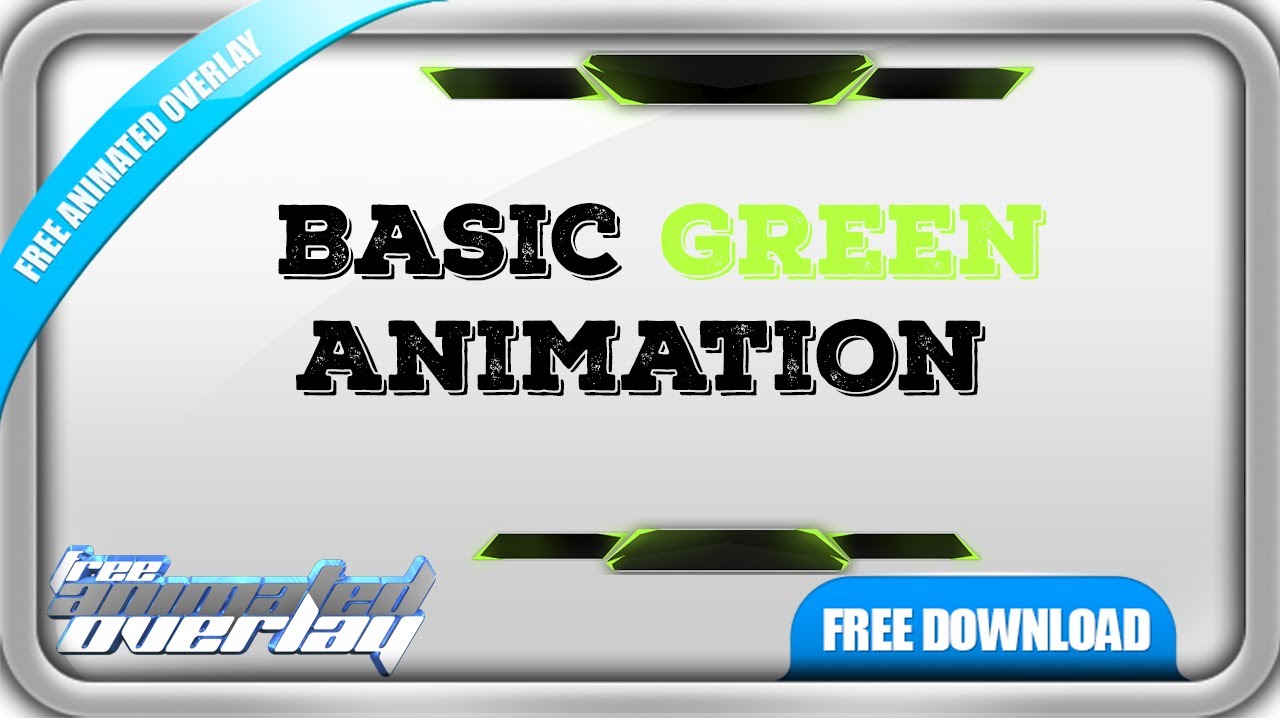 FREE ANIMATED OVERLAY / Basic Green Animation / 1280 x 720 - YouTube