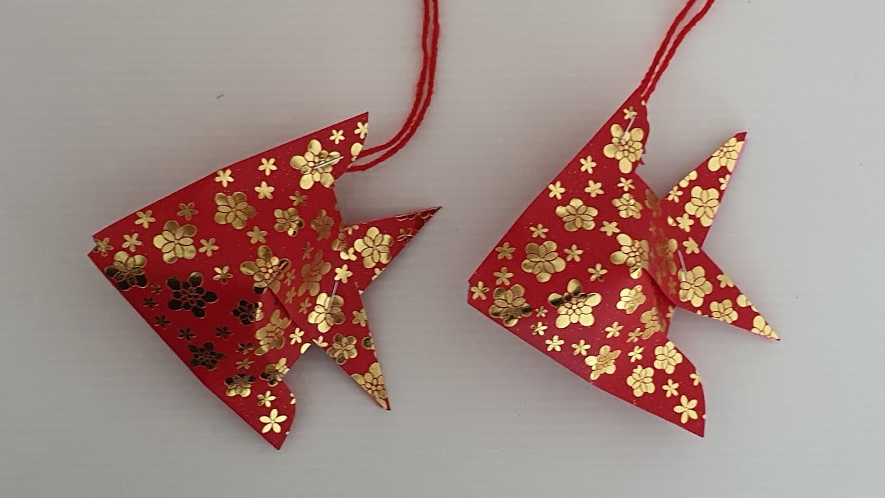 How to make FISH LANTERN with hongbao CNY ornaments (Fun & Easy Origami ...