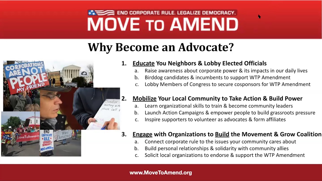 Take Action Webinar - How to Become a Move to Amend Advocate (March ...