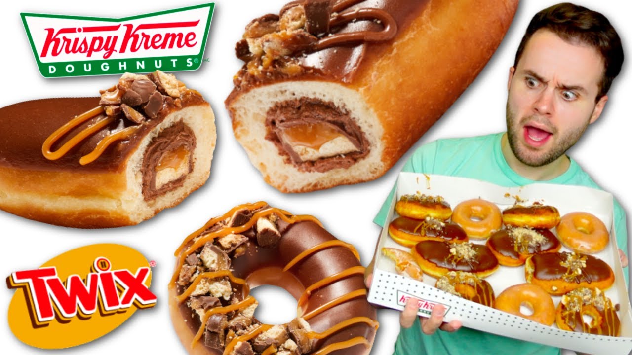 Krispy Kreme’s NEW Twix Doughnuts REVIEW! - YouTube