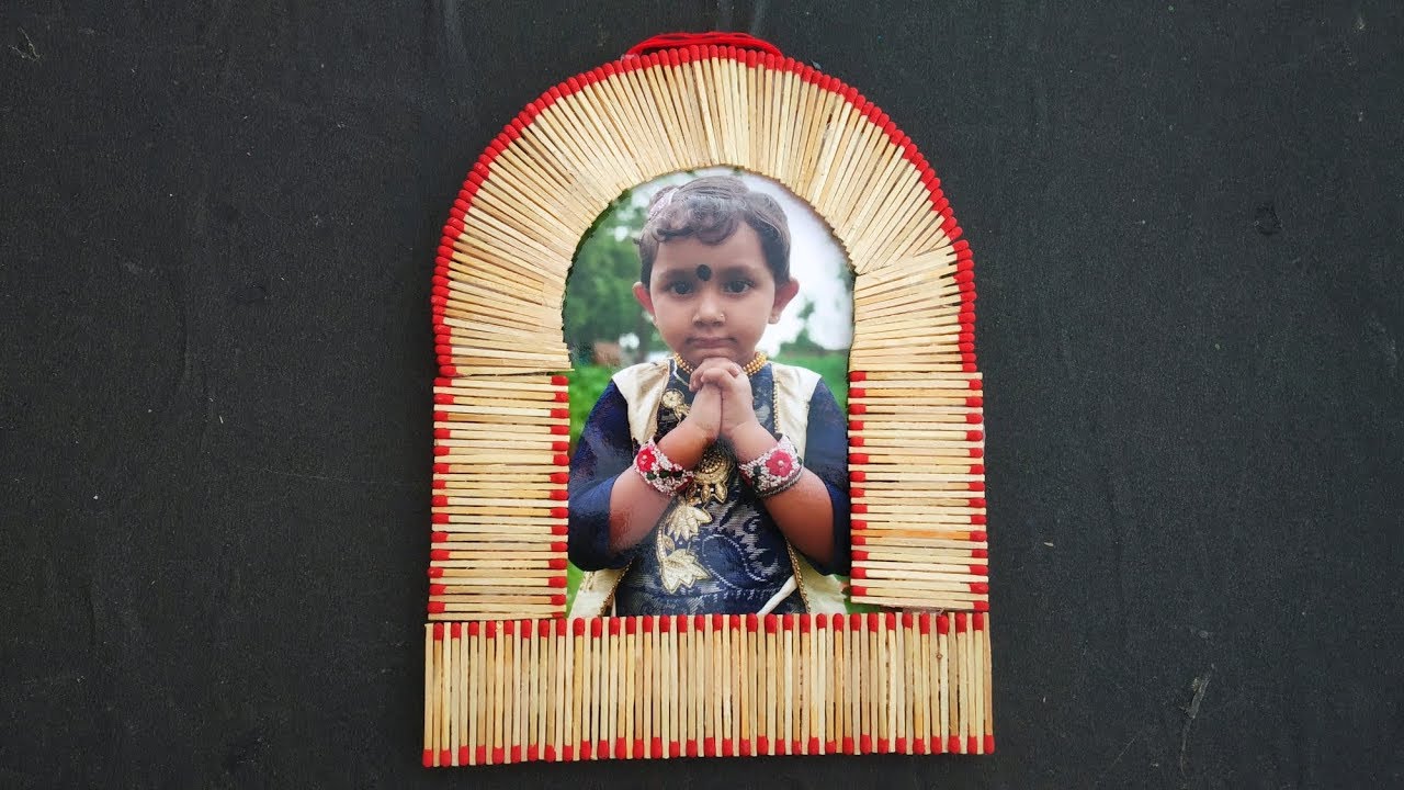 How to make easy photo frame | Matchstick photo frame making ...