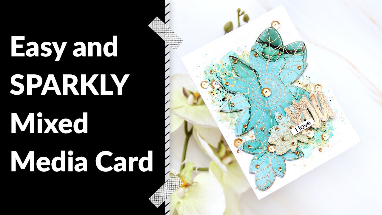 Super Easy and GORGEOUS Mixed Media Card - YouTube