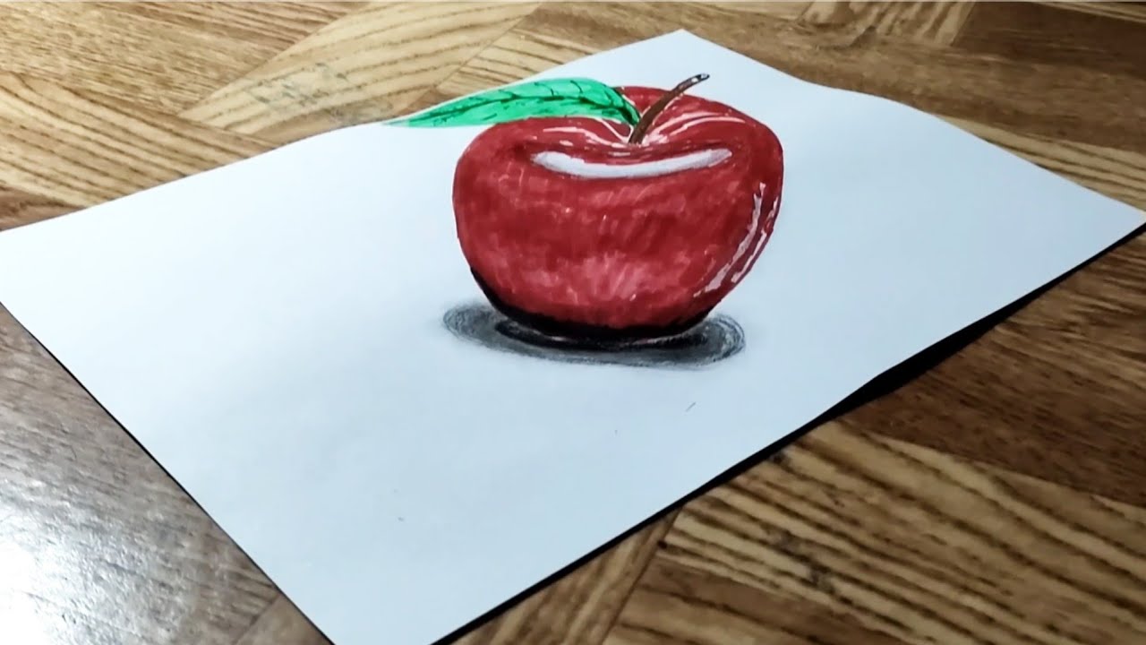 How to draw Realistic Apple?Tutorial video#apple - YouTube