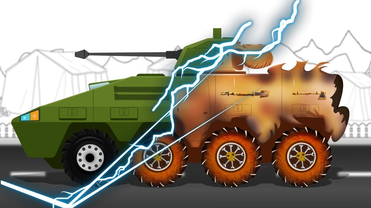 Good and Evil | Army Tank | Vehicles Battle | Scary Halloween Video ...