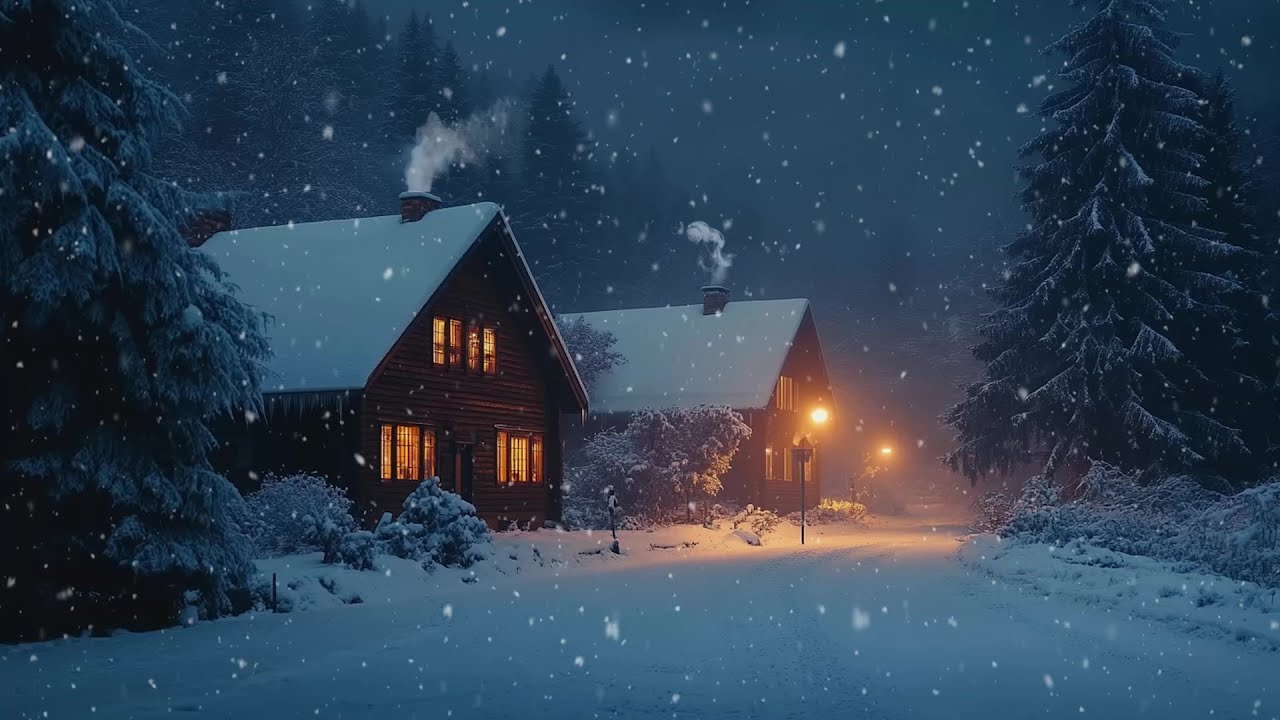 Howling Wind & Falling Snow Outside the Winter House - Cold Space For ...